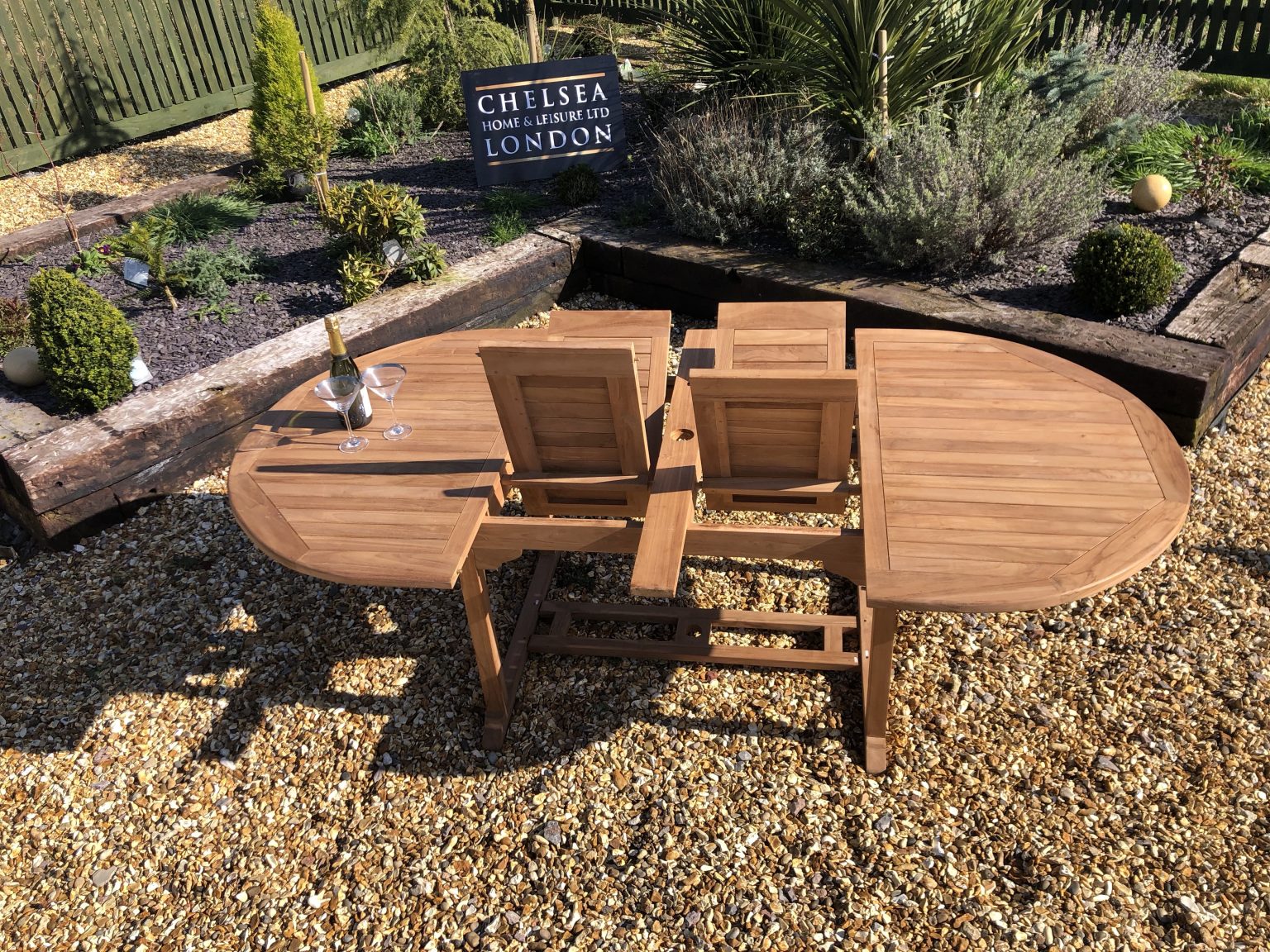 Teak Outdoor Extending Table 160 - 230cm - Teak Garden Furniture Outlet
