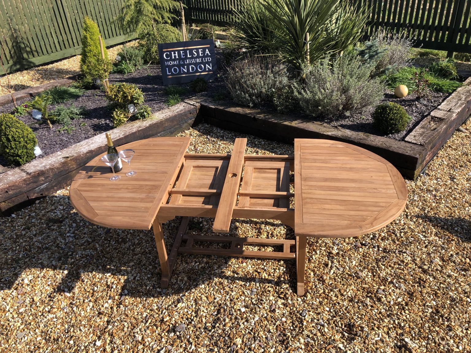 Teak Outdoor Extending Table 160 - 230cm - Teak Garden Furniture Outlet