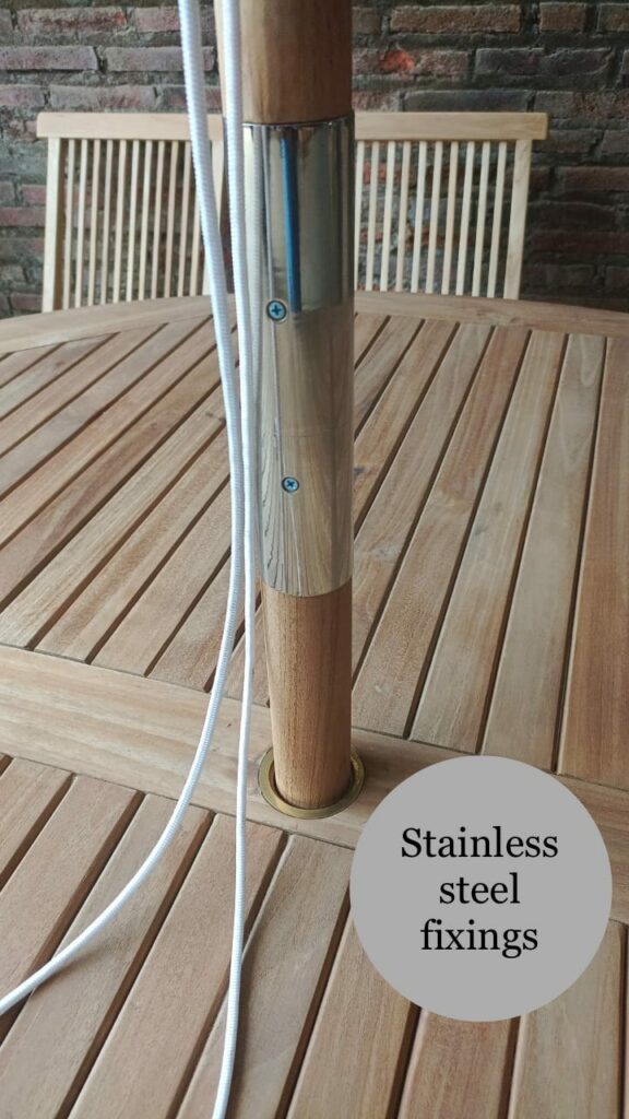 Teak Garden Parasol Premium Range 3M - Teak Garden Furniture Outlet